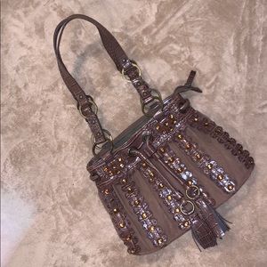 Cache | Bags | Cache Should Purse Brown With Gold Stones | Poshmark
